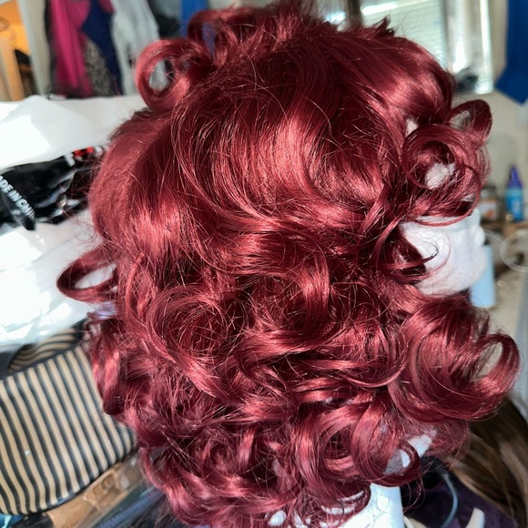 Hair | Garnetruby Red Short Wig With Big Loose Curls | Poshmark